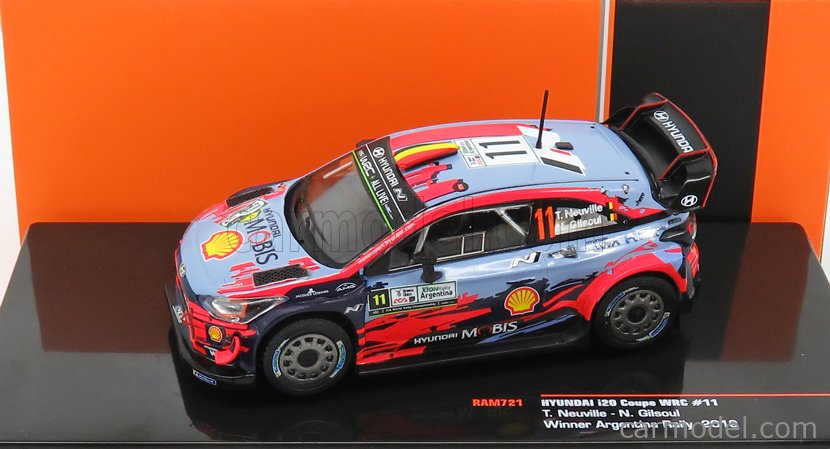 IXO-MODELS RAM721 Masstab: 1/43 | HYUNDAI i20 WRC COUPE N 11 WINNER RALLY ARGENTINA 2019 T ...