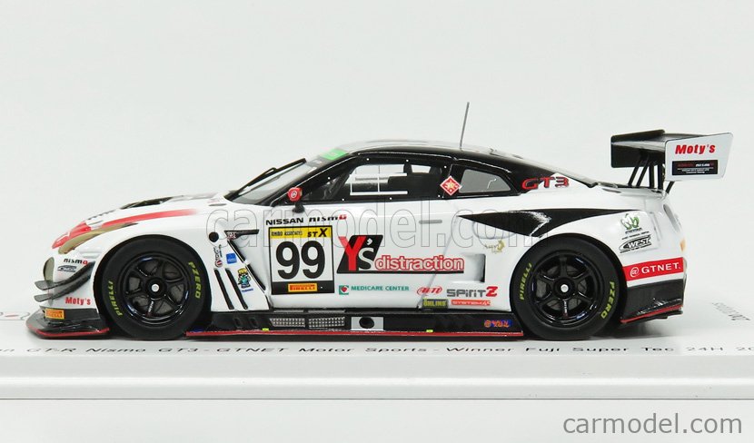 SPARK-MODEL SJ067 Masstab: 1/43 | NISSAN GT-R NISMO GT3 TEAM GTNET MOTORSPORT N 99 WINNER 24h ...