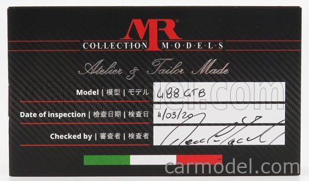 MR-MODELS MR70-242 Scale 1/43 | FERRARI 488 GTB 2017 - INSPIRED BY 312T ...