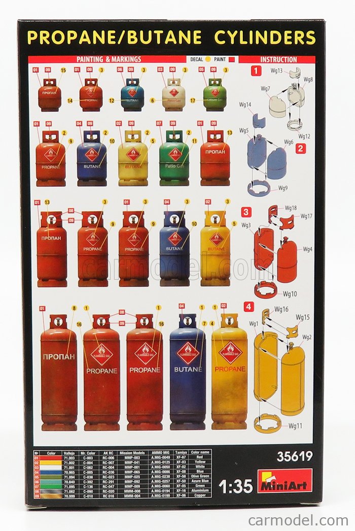 MINIART 35619 Scale 1/35 | ACCESSORIES PROPANE BUTANE CYLINDERS