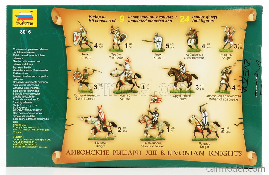 ZVEZDA 8016 Scale 1/72 | FIGURES BATTLE WAR - LIVONIAN KNIGHTS XIII A.D ...