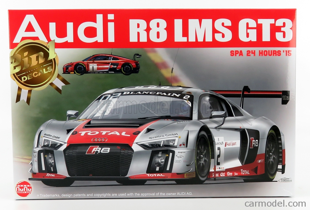 NUNU PN24004 Scale 1/24 | AUDI R8 LMS GT3 WTR TEAM N 1 + N 2 24h SPA 2015