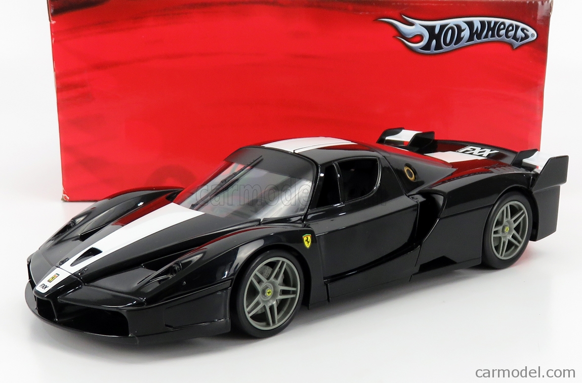 MATTEL HOT WHEELS J2864 Scale 1/18 | FERRARI FXX 2005 BLACK WHITE