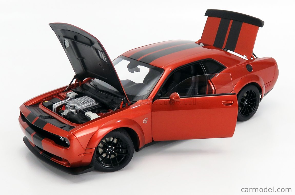 AUTOART 71736 Scale 1/18 | DODGE CHALLENGER SRT HELLCAT 2018 MANGO DUAL ...