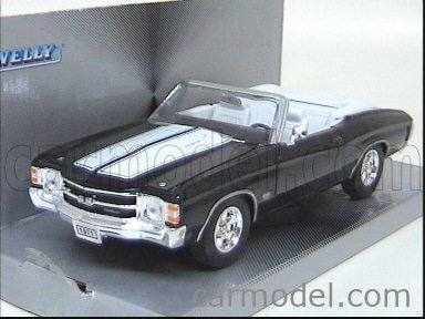WELLY W2089 Scale 1/24 | CHEVROLET CHEVELLE SS 454 1971 BLACK WHITE
