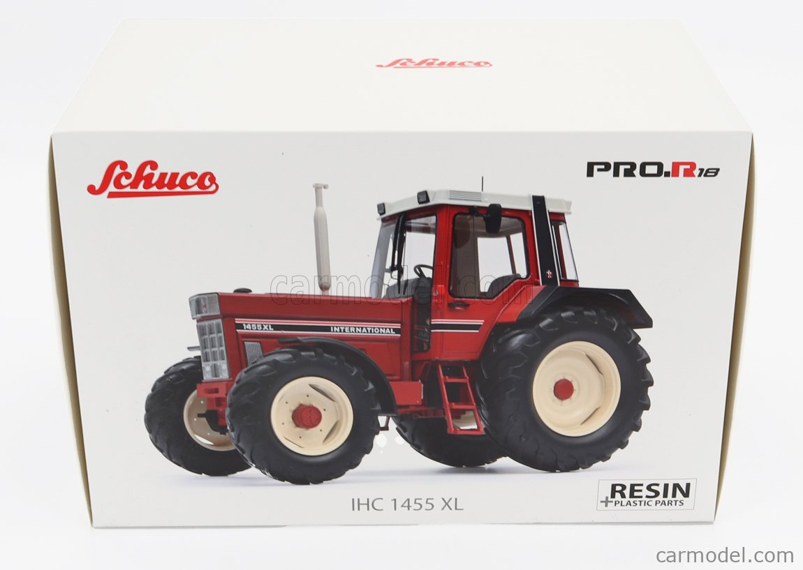 SCHUCO 450026600 Escala 1/18 | INTERNATIONAL 1455 XL TRACTOR 1989 RED WHITE