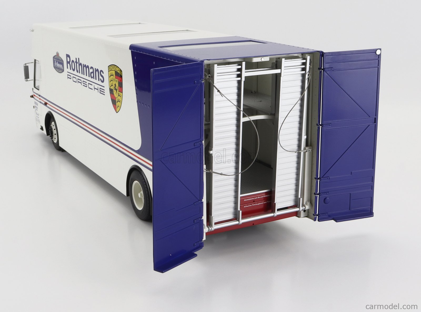 SCHUCO 450032800 Scale 1/18 | MERCEDES BENZ O317 TRUCK CAR TRANSPORTER PORSCHE ROTHMANS 1984 ...