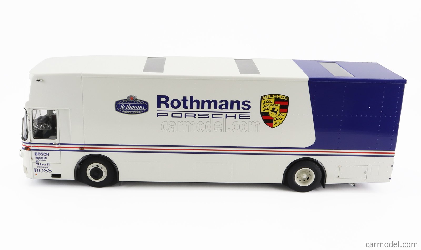 SCHUCO 450032800 Scale 1/18 | MERCEDES BENZ O317 TRUCK CAR TRANSPORTER PORSCHE ROTHMANS 1984 ...