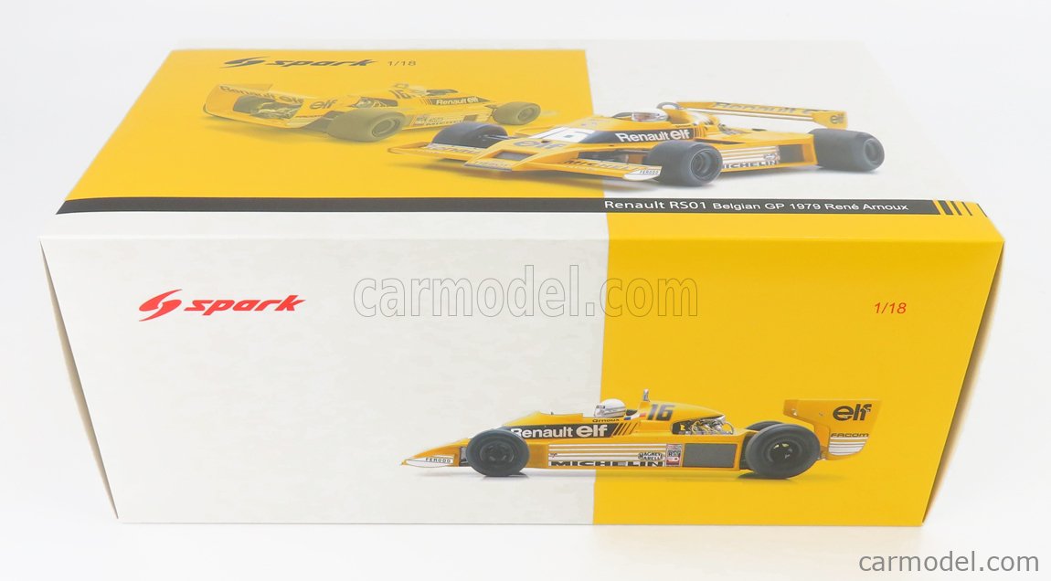 SPARK-MODEL 18S502 Scale 1/18 | RENAULT F1 RS01 N 16 BELGIUM GP 1979 R ...