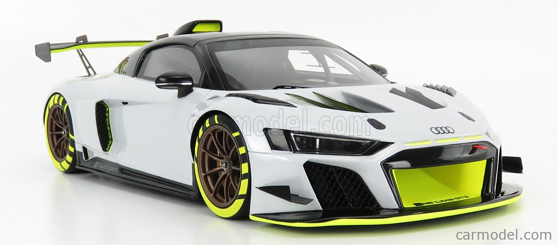 SPARK-MODEL 5021900451 Scale 1/18 | AUDI R8 LMS V10 GT2 N 0 PRESS 2020 LIGHT GREY BLACK GREEN