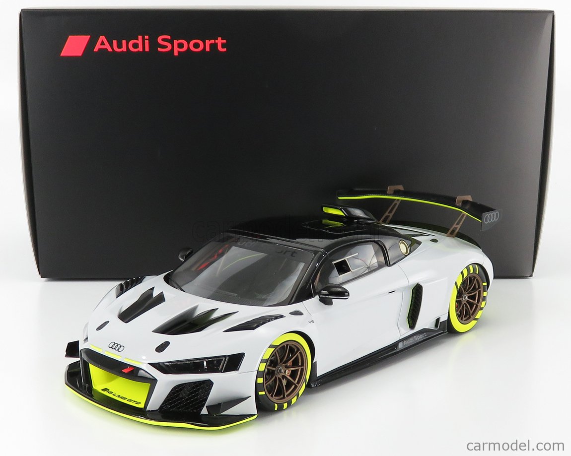 SPARK-MODEL 5021900451 Scale 1/18 | AUDI R8 LMS V10 GT2 N 0 PRESS 2020 LIGHT GREY BLACK GREEN