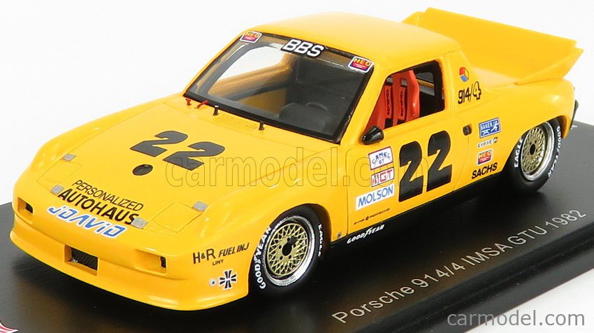 SPARK-MODEL US056 Echelle 1/43 | PORSCHE 914/4 N 22 IMSA GTU 1982 W.BAKER YELLOW