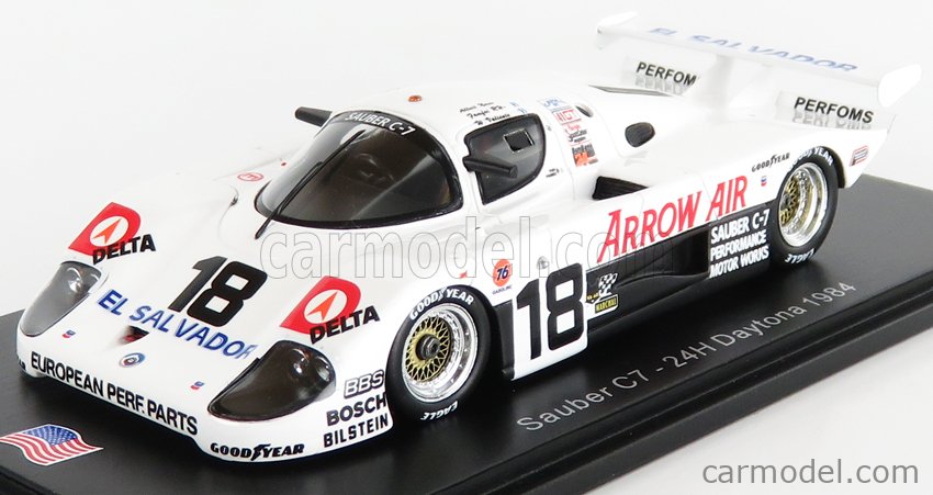 SPARK-MODEL US139 Масштаб 1/43 | SAUBER C7 N 18 24h DAYTONA 1984 A.NAON ...