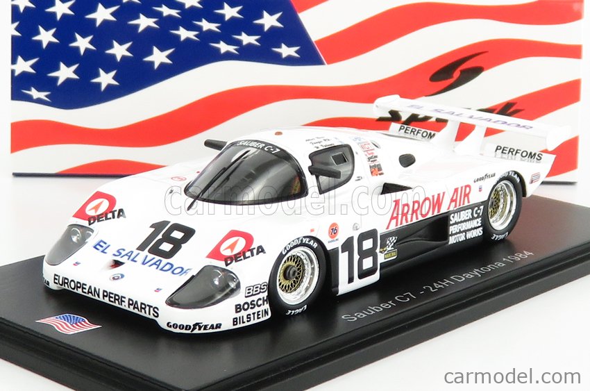 SPARK-MODEL US139 Масштаб 1/43 | SAUBER C7 N 18 24h DAYTONA 1984 A.NAON ...