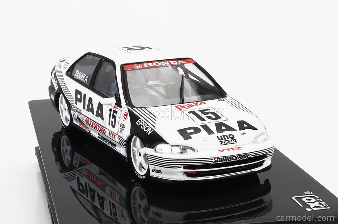 IXO-MODELS RAC241 Scale 1/43 | HONDA CIVIC EG9 PIAA N 15 JTCC SEASON 1994 T.TANAKA WHITE