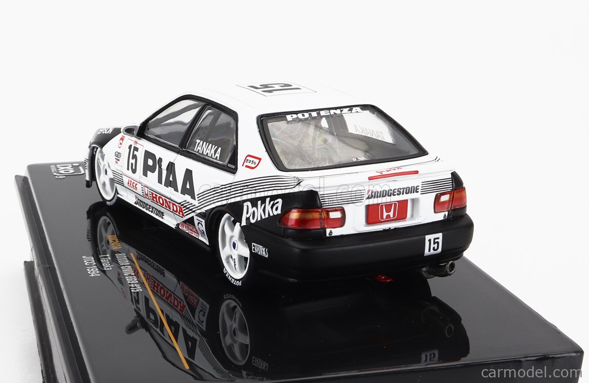 IXO-MODELS RAC241 Scale 1/43 | HONDA CIVIC EG9 PIAA N 15 JTCC SEASON 1994 T.TANAKA WHITE