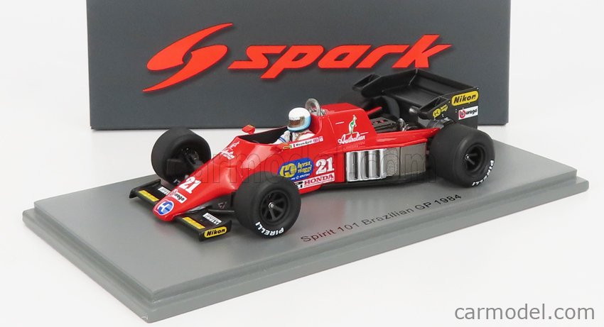 SPARK-MODEL S3926 Scale 1/43 | SPIRIT F1 101 N 21 BRAZIL GP 1984 M ...