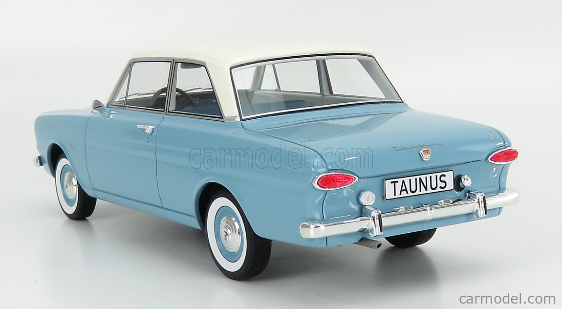 BoS-MODELS BOS404 Scale 1/18 | FORD ENGLAND TAUNUS 12M P4 1965 LIGHT BLUE