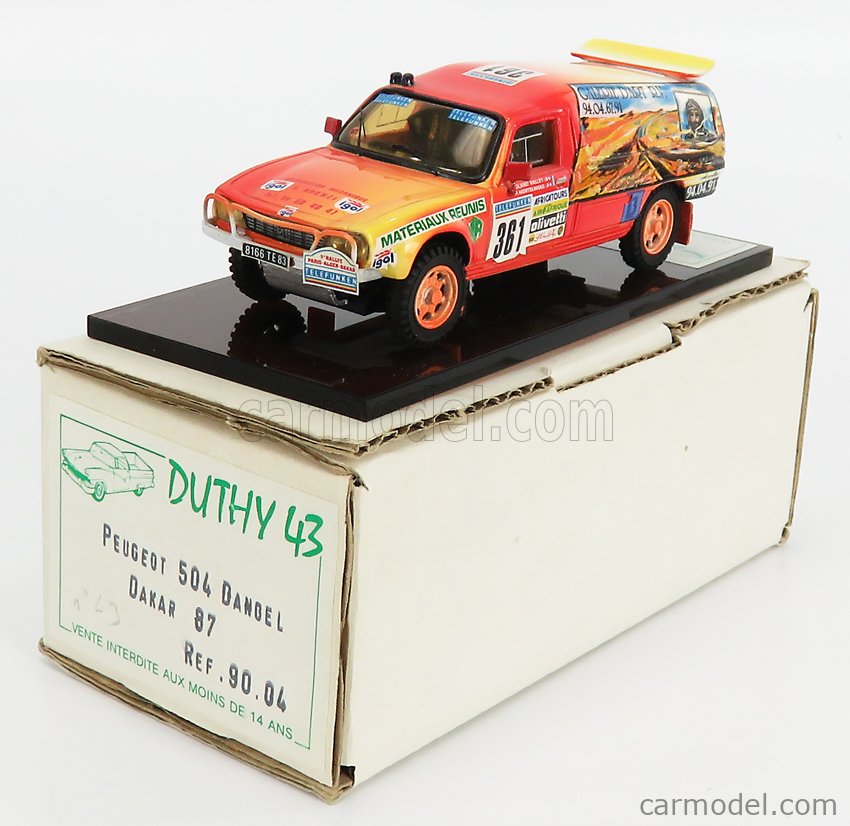 DUTHY 43 39 Scale 1/43 | PEUGEOT DAKAR 504 PICK-UP N 361 RALLY DAKAR ...
