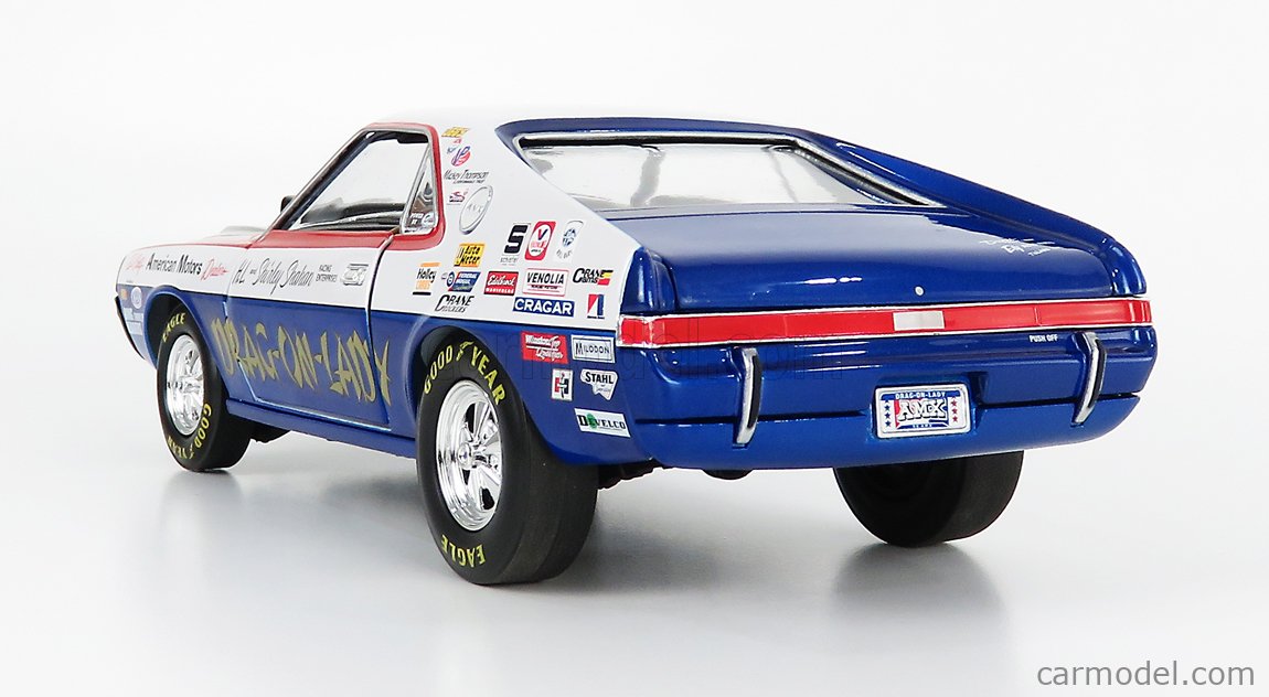 AUTOWORLD AW267/06 Scale 1/18 | AMC AMX DRAG-ON-LADY 1969 WHITE RED BLUE