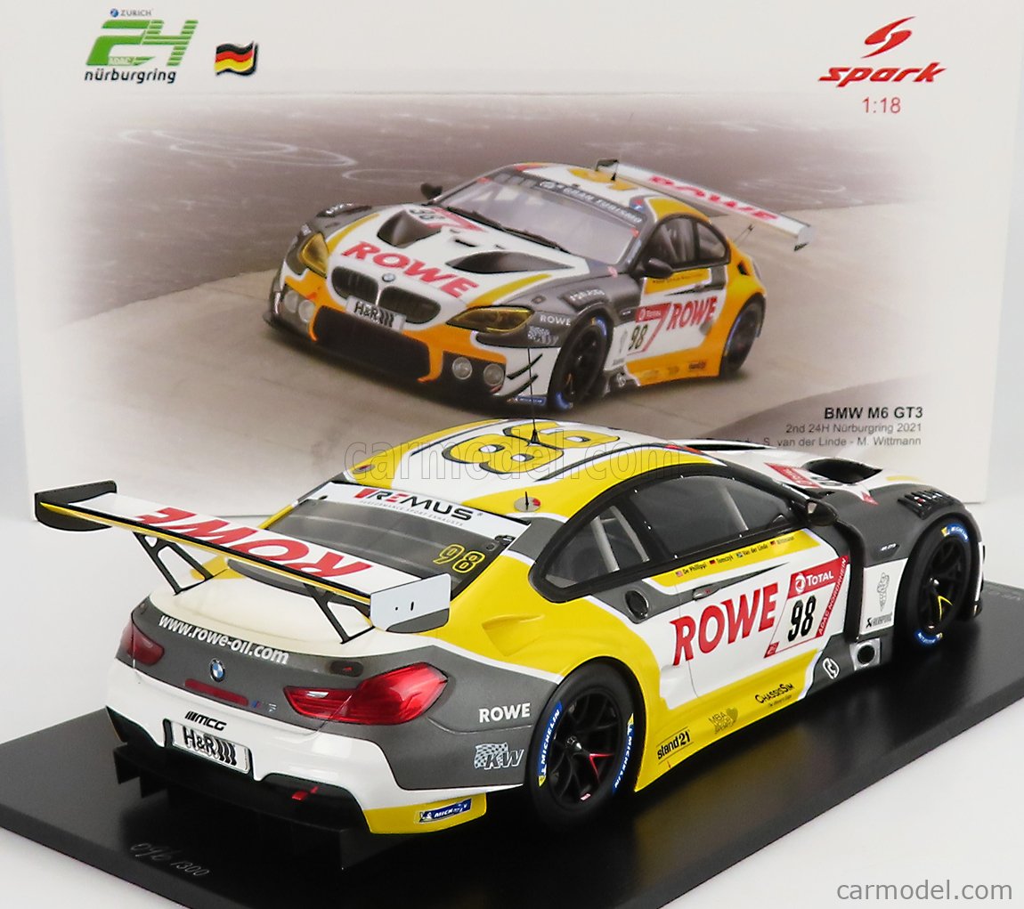 SPARK-MODEL 18SG053 Scale 1/18 | BMW 6-SERIES M6 GT3 TEAM ROWE RACING N 98 2nd 24h NURBURGRING ...