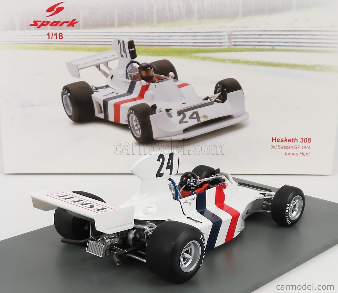 SPARK-MODEL 18S575 Scale 1/18 | HESKETH F1 308 N 24 3rd SWEDEN GP 1974 ...