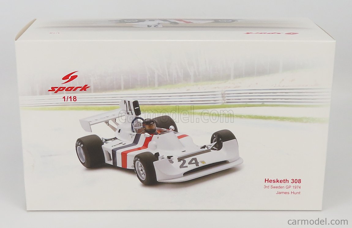 SPARK-MODEL 18S575 Scale 1/18 | HESKETH F1 308 N 24 3rd SWEDEN GP 1974 ...