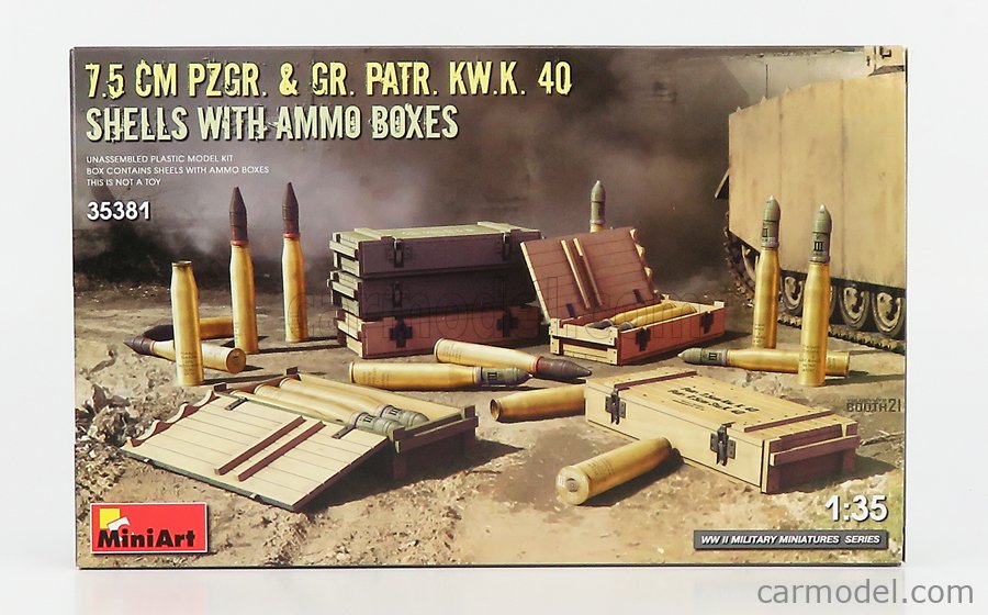 MINIART 35381 Масштаб 1/35 | ACCESSORIES SHELLS WITH AMMO MILITARY BOXES