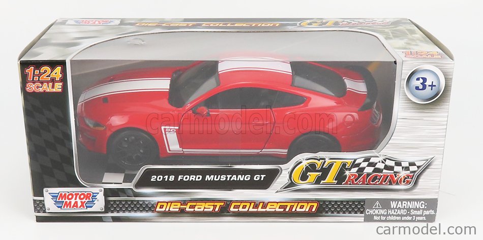 MOTOR-MAX 73787 Scale 1/24 | FORD USA MUSTANG GT COUPE 2018 RED WHITE
