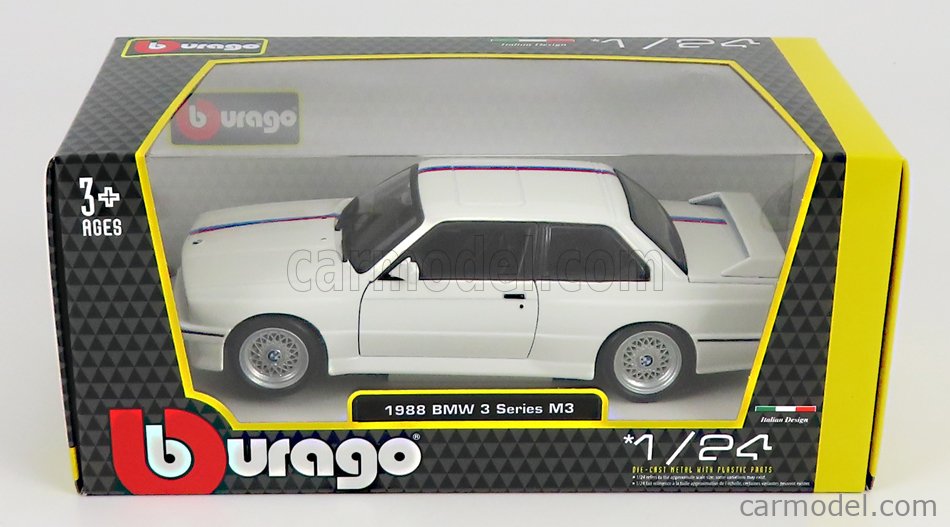 BURAGO 18-21100W Scale 1/24 | BMW 3-SERIES M3 (E30) 1988 WHITE