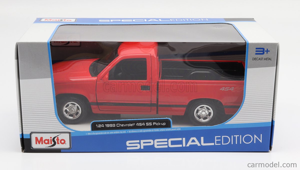MAISTO 32901R Scale 1/24 | CHEVROLET 454 SS PICK-UP 1993 RED