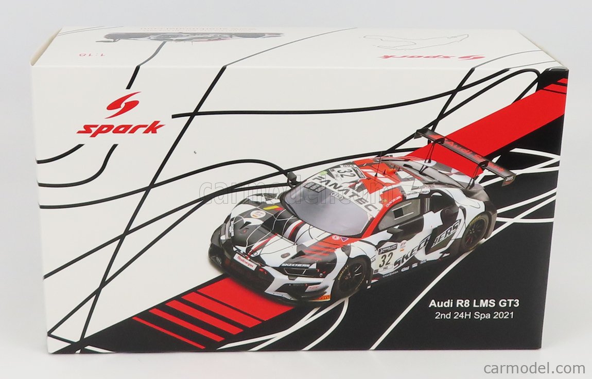 SPARK-MODEL 18SB031 Scale 1/18 | AUDI R8 LMS GT3 TEAM AUDI SPORT WRT N 32 2nd 24h SPA 2021 D ...