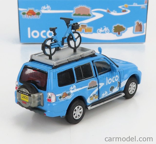 TINY TOYS ATC65166 Scale 1/64 | MITSUBISHI PAJERO LOCO BIKE 1999 LIGHT BLUE
