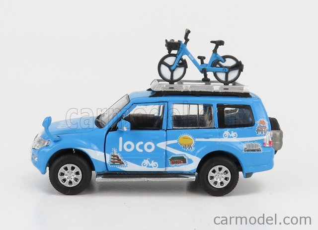 TINY TOYS ATC65166 Scale 1/64 | MITSUBISHI PAJERO LOCO BIKE 1999 LIGHT BLUE