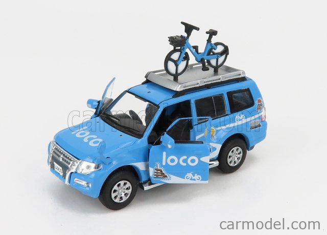 TINY TOYS ATC65166 Scale 1/64 | MITSUBISHI PAJERO LOCO BIKE 1999 LIGHT BLUE