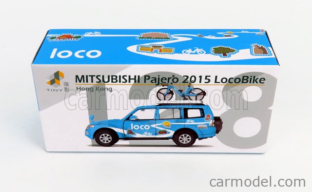 TINY TOYS ATC65166 Scale 1/64 | MITSUBISHI PAJERO LOCO BIKE 1999 LIGHT BLUE