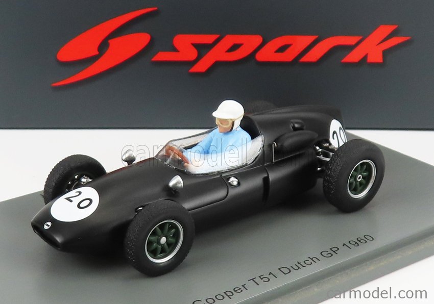 SPARK-MODEL S8049 Echelle 1/43 | COOPER F1 T51 N 20 DUTCH GP 1960 C.G.DE BEAUFORT GREEN WHITE