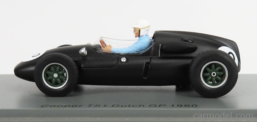 SPARK-MODEL S8049 Scale 1/43 | COOPER F1 T51 N 20 DUTCH GP 1960 C.G.DE BEAUFORT GREEN WHITE