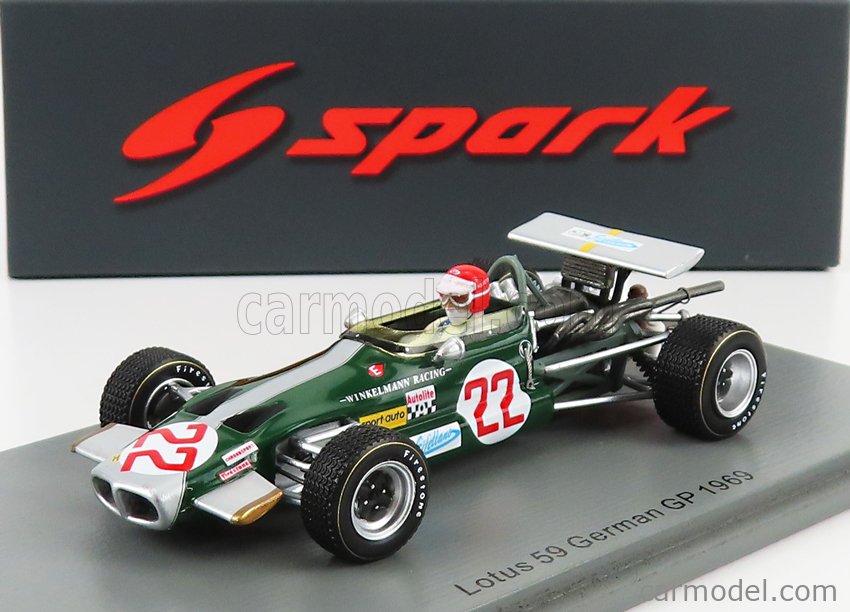 SPARK-MODEL S7475 Scale 1/43 | LOTUS F1 59 N 22 GERMAN GP 1969 R ...