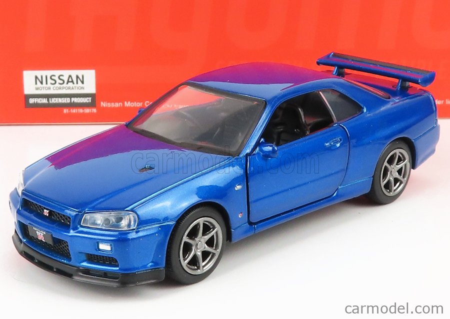 TAYUMO 36115211 Escala 1/36 | NISSAN GT-R (R34) COUPE V-SPEC II 1999 BLUE