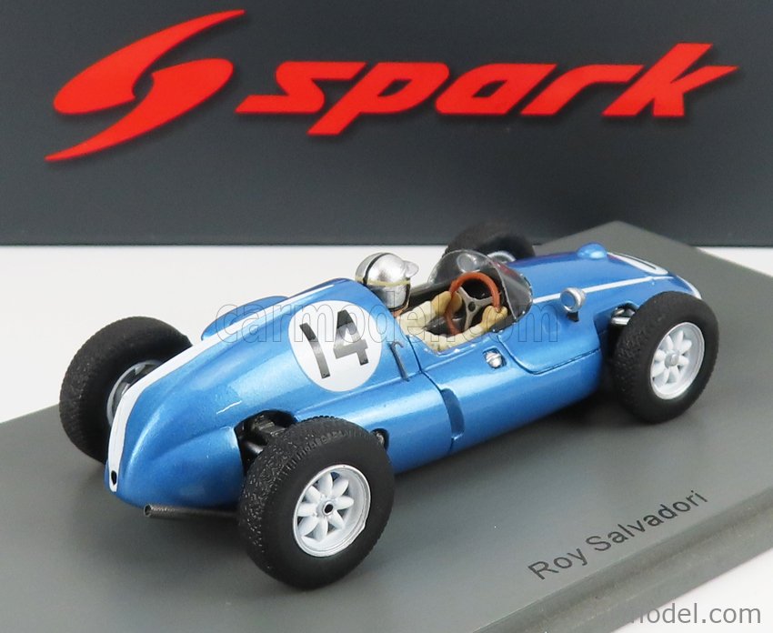 SPARK-MODEL S8048 Scale 1/43 | COOPER F1 T51 N 14 MONACO GP 1960 R.SALVADORI LIGHT BLUE MET