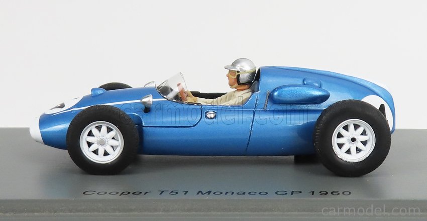 SPARK-MODEL S8048 Scale 1/43 | COOPER F1 T51 N 14 MONACO GP 1960 R.SALVADORI LIGHT BLUE MET