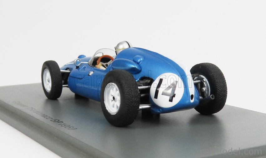 SPARK-MODEL S8048 Scale 1/43 | COOPER F1 T51 N 14 MONACO GP 1960 R.SALVADORI LIGHT BLUE MET