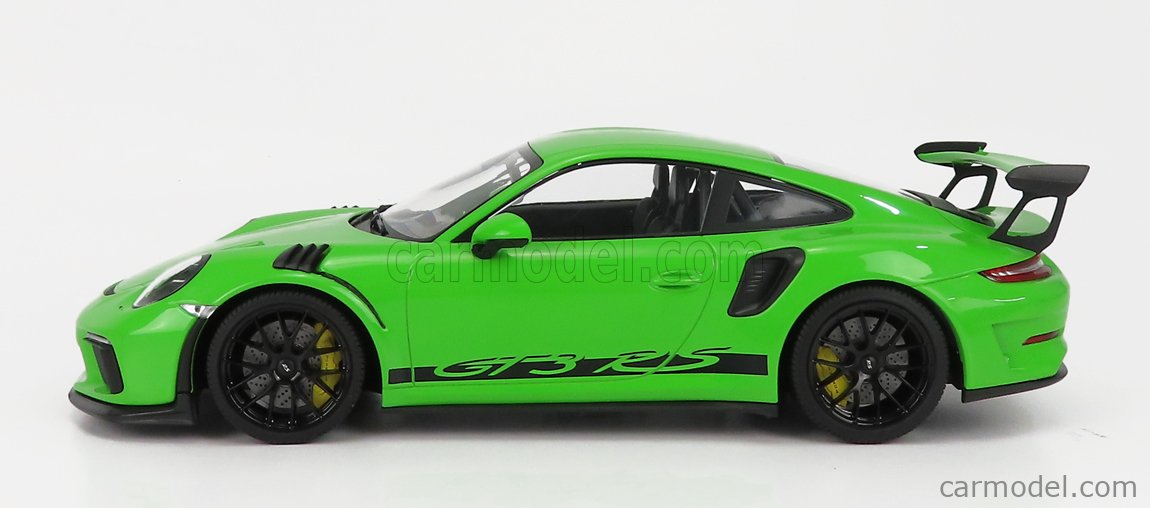 MINICHAMPS 153068234 Scale 1/18 | PORSCHE 911 991-2 GT3 RS COUPE 2019 - BLACK RIMS LIZARD GREEN ...