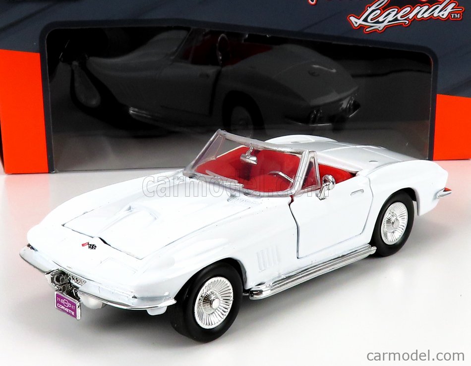 MOTOR-MAX 73224W Scale 1/24 | CHEVROLET CORVETTE CABRIOLET 1967 WHITE