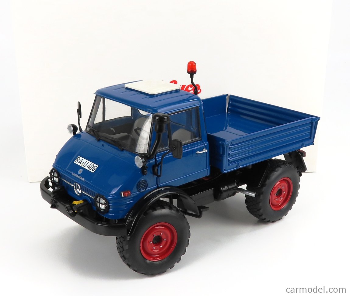 SCHUCO 450044400 Scale 1/18 | MERCEDES BENZ UNIMOG U406 TRUCK 1966 BLUE