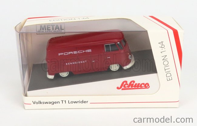 SCHUCO 452026800 Scale 1/64 | VOLKSWAGEN T1 VAN LOWRIDER CUSTOM PORSCHE 1962 RED