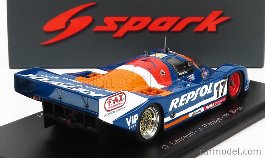 SPARK-MODEL S9975 Scale 1/43 | PORSCHE 962C 3.2L TURBO FLAT-6 TEAM REPSOL BRUN MOTORSPORT N 17 ...