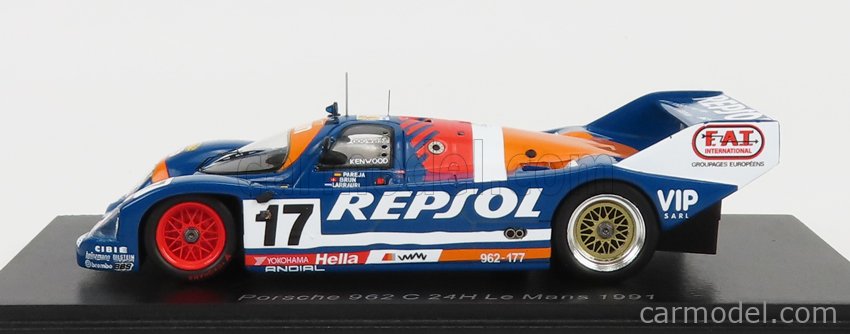 SPARK-MODEL S9975 Scale 1/43 | PORSCHE 962C 3.2L TURBO FLAT-6 TEAM REPSOL BRUN MOTORSPORT N 17 ...