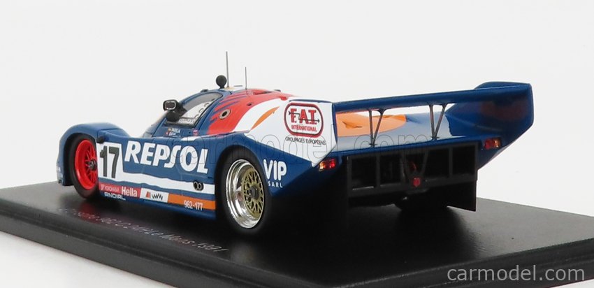 SPARK-MODEL S9975 Scale 1/43 | PORSCHE 962C 3.2L TURBO FLAT-6 TEAM REPSOL BRUN MOTORSPORT N 17 ...